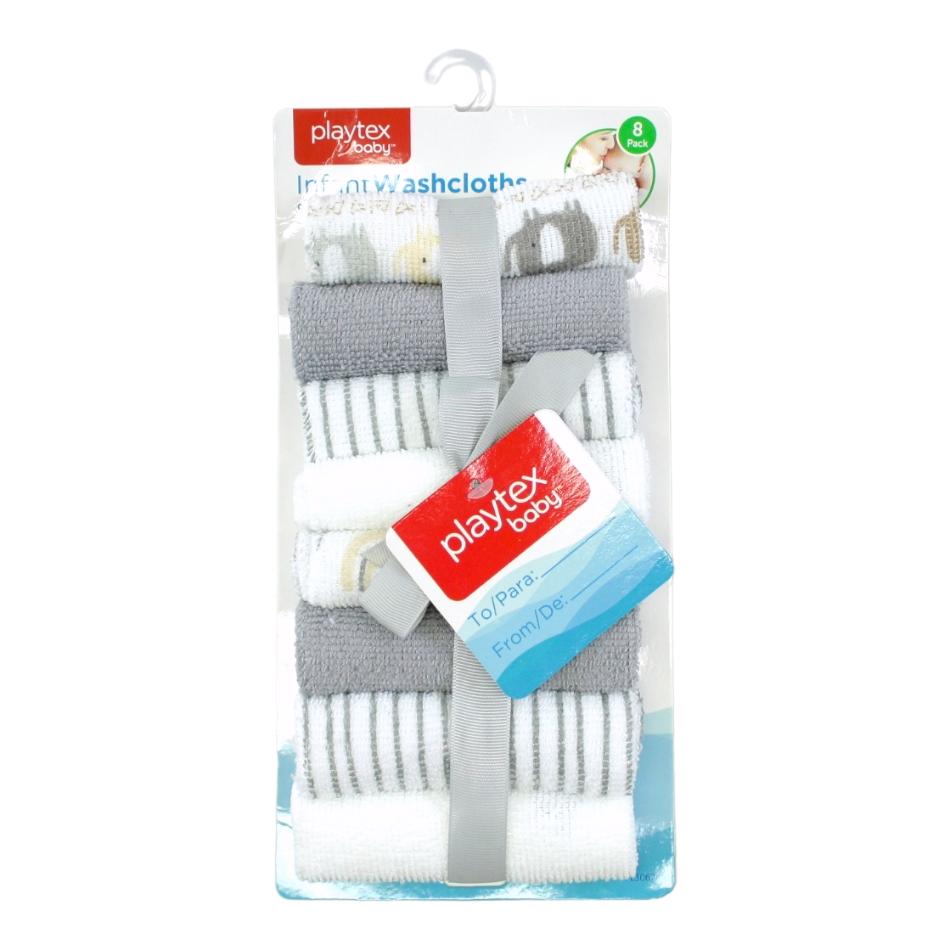 Playtex Baby 8 pk Super Soft Cotton Washcloths - Rainbow & Elephant ...